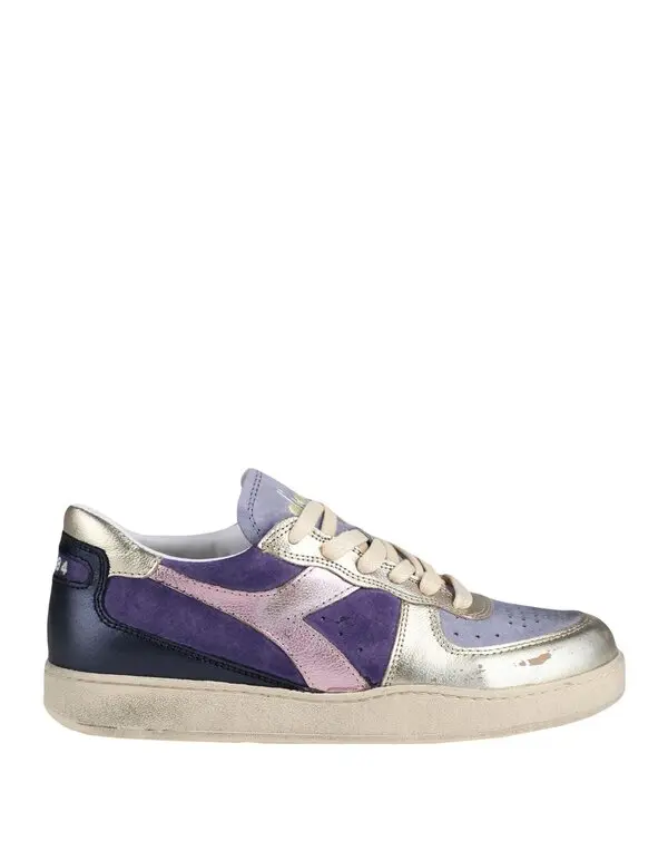 DIADORA HERITAGE Mi Basket Low Metal Pigskin Sneakers - Purple