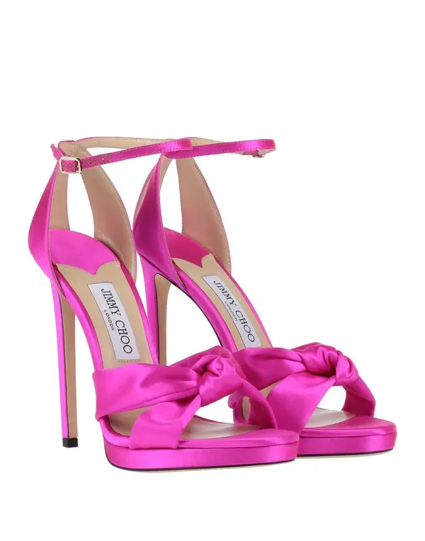 JIMMY CHOO Sandals Size Soft Leather, Textile Fibers