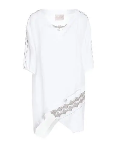 ELISA CAVALETTI BY DANIELA DALLAVALLE Woven Kaftan Top With Bell Sleeves - White