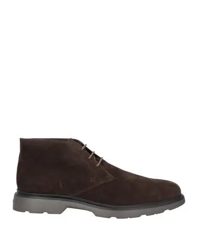 Hogan Chocolate Leather Ankle Boots - Brown