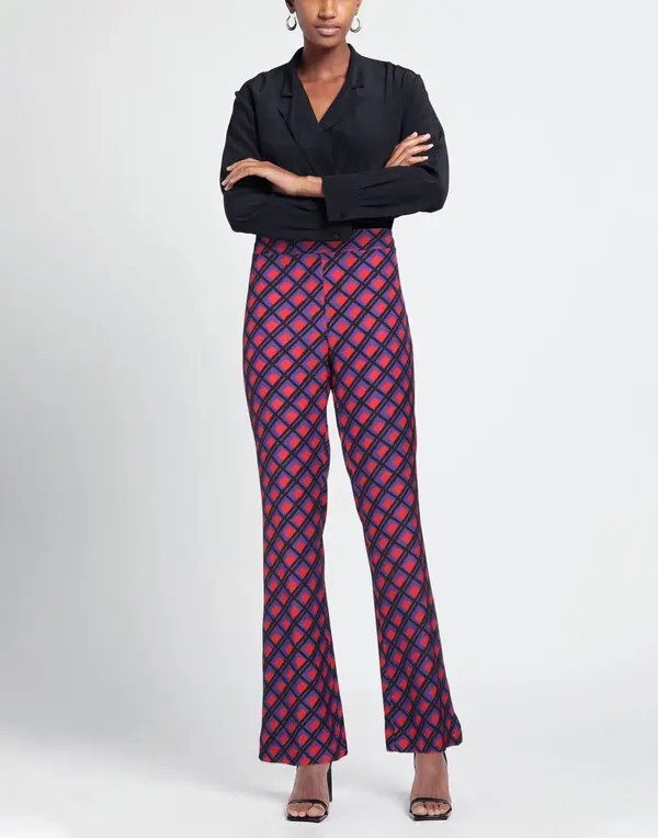 JUCCA Geometric Print Flared Pants - Purple