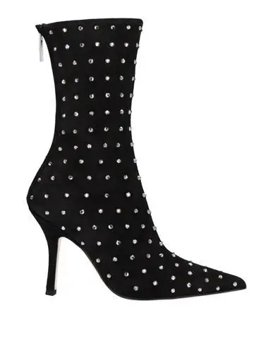 Paris Texas Suede Ankle Boots With Appliqués - Black