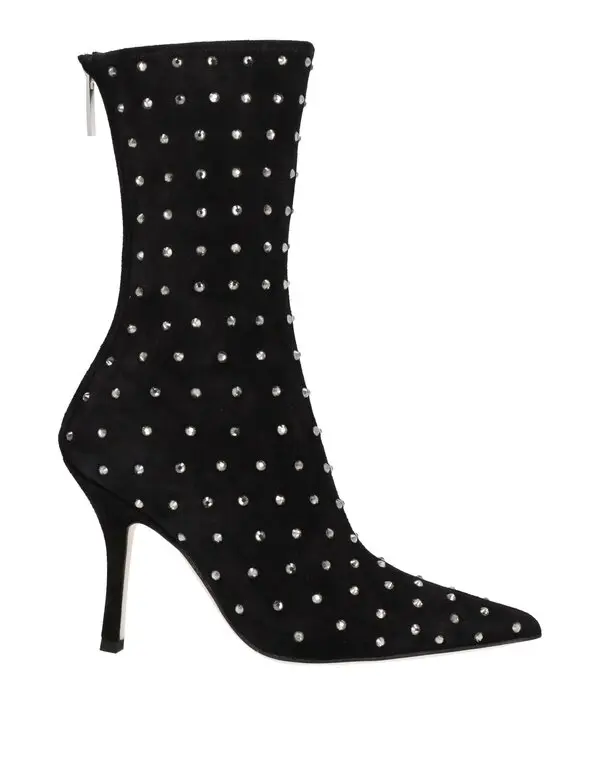 Paris Texas Suede Ankle Boots With Appliqués - Black
