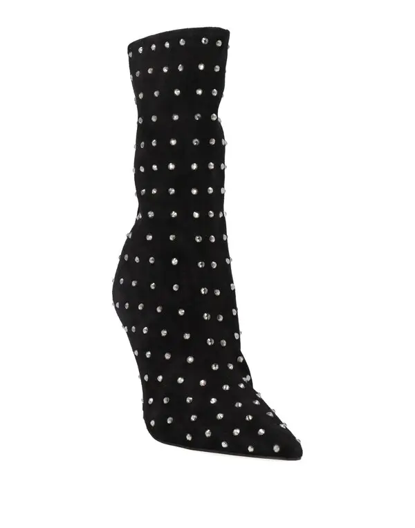 Paris Texas Suede Ankle Boots With Appliqués - Black