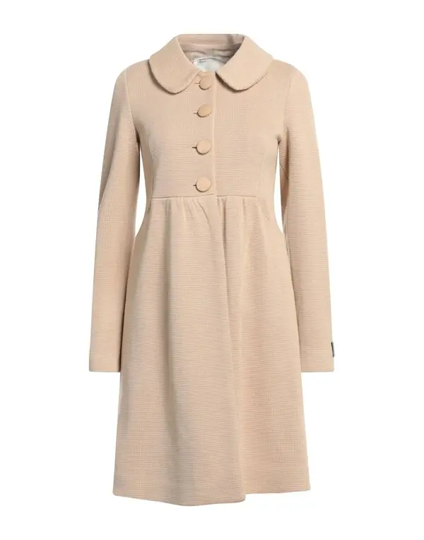 EMMA & GAIA Flannel Single-breasted Coat - Beige