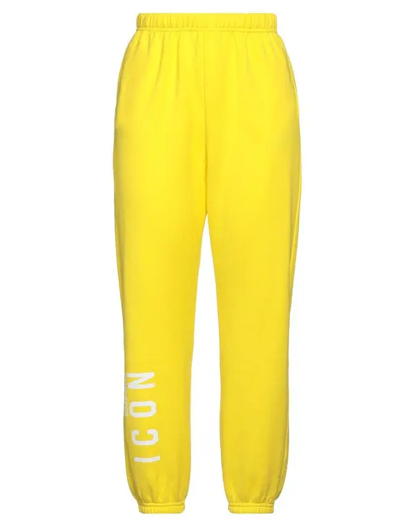 Dsquared2 Cotton Fleece Track Pants With Brand Logo - Yellow