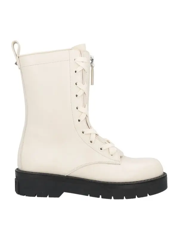 Valentino Garavani Leather Lace-up Ankle Boots - White