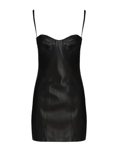 8 By Yoox Leather Tube Mini Dress - Black