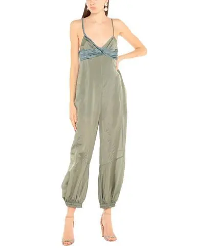 Emporio Armani Jumpsuit In Viscose And Silk - Green
