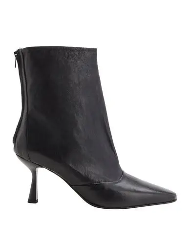 8 BY YOOX Leather Ankle Boots With Back-zip Closure