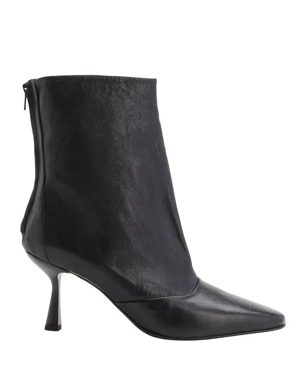 8 BY YOOX Leather Ankle Boots With Back-zip Closure