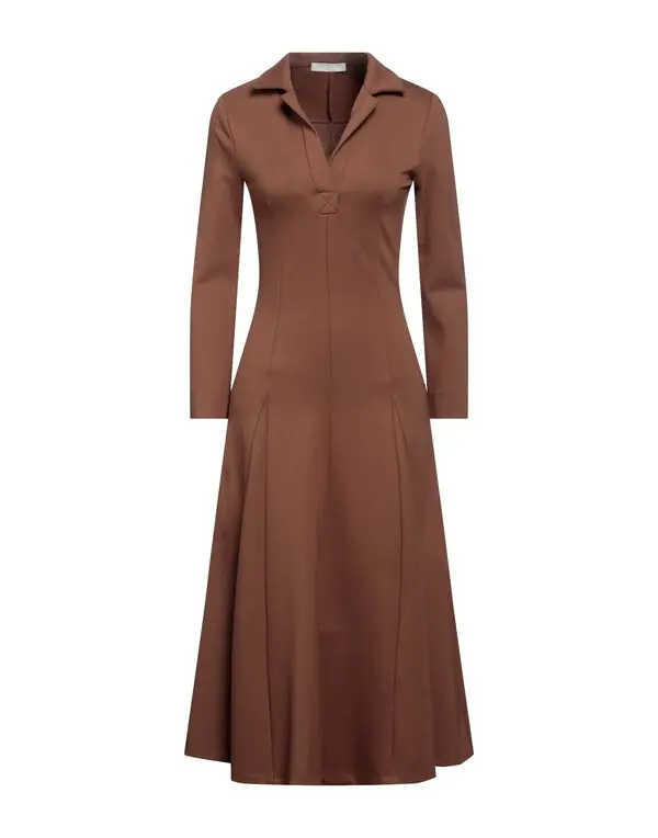 basic brown dress Rust Tie Shoulder Trapeze Maxi Dress  Gini London