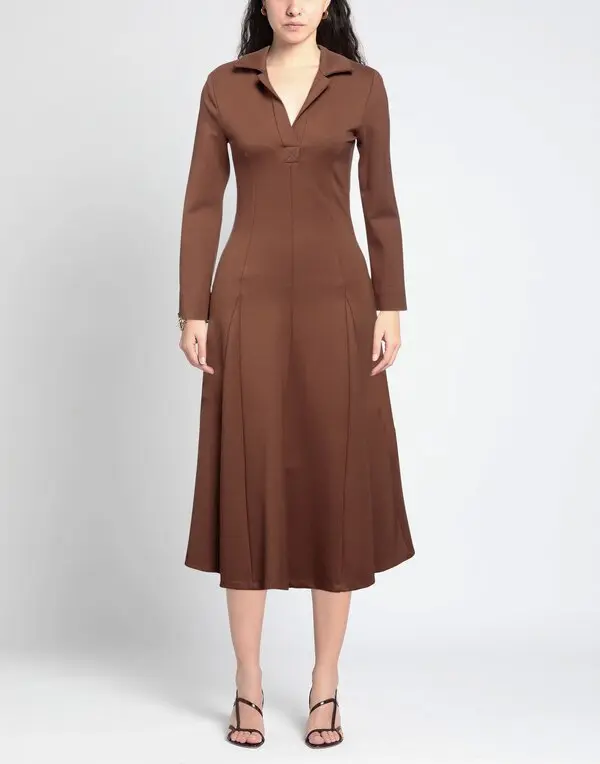 brown trapeze dress Tonal Striped Maxi Dress