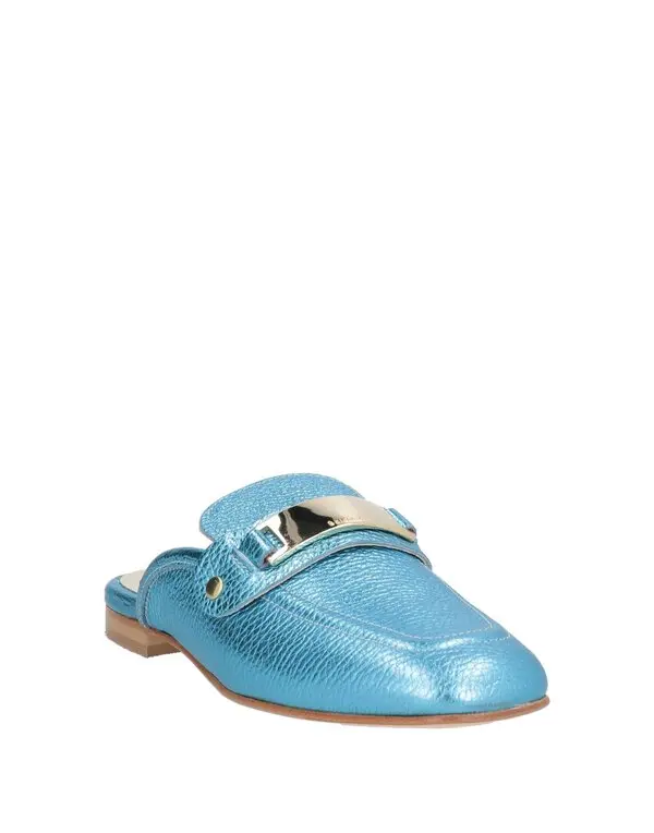 BALDININI Leather Mules - Blue