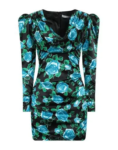 Alessandra Rich Mini Floral-print Silk Dress - Black