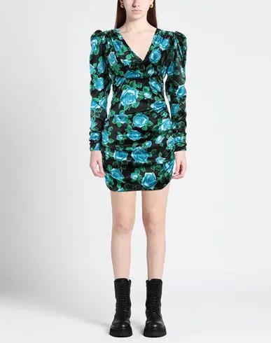 Alessandra Rich Mini Floral-print Silk Dress - Black