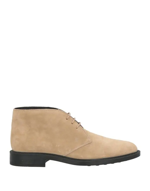 TOD'S Leather Ankle Boots - Beige