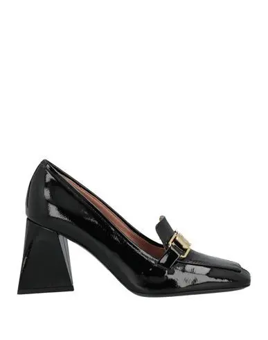 POLLINI Soft Leather Loafers With Varnished Effect