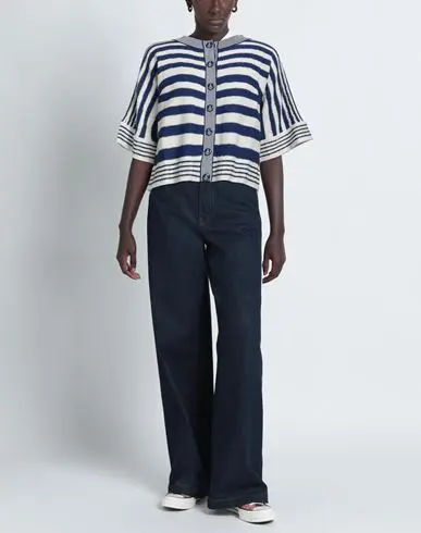 Elisabetta Franchi Striped Knit Cardigan - Blue