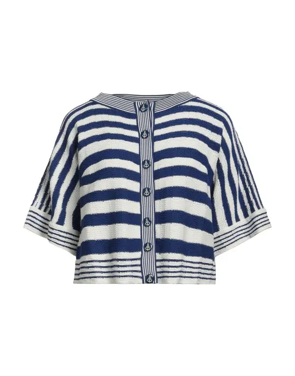 Elisabetta Franchi Striped Knit Cardigan - Blue