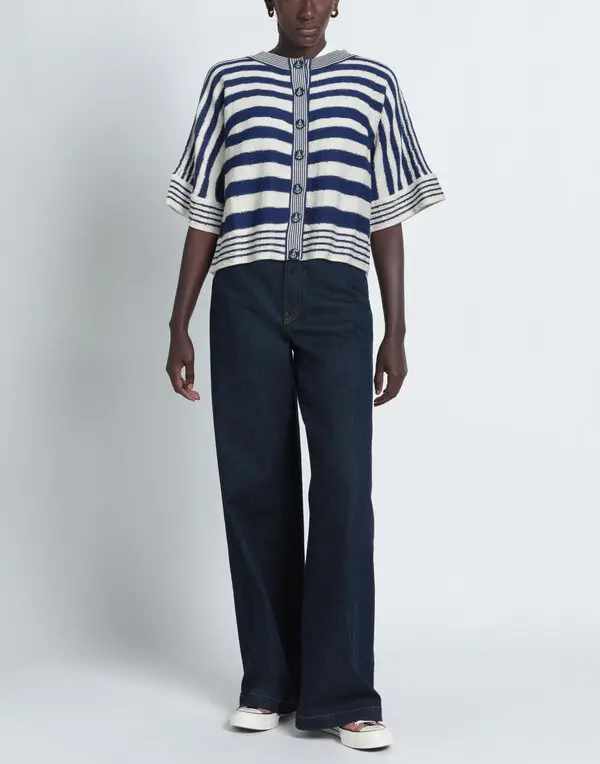 Elisabetta Franchi Striped Knit Cardigan - Blue