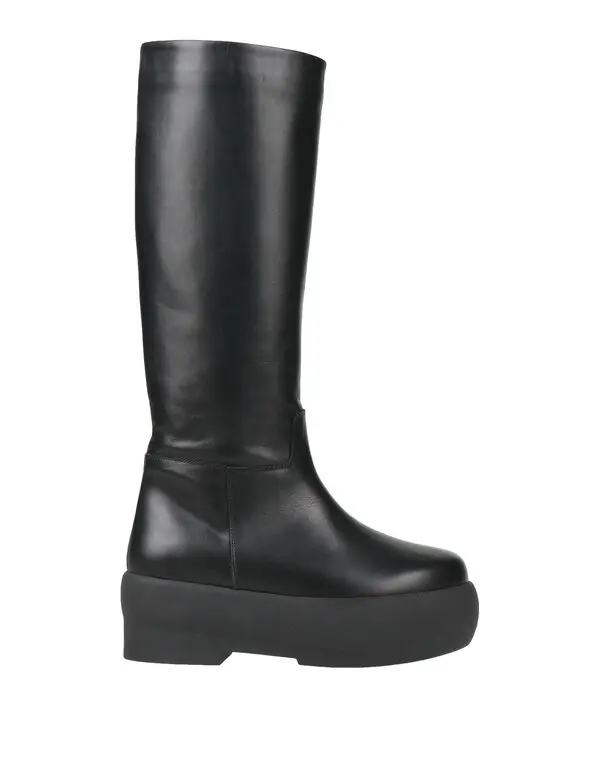 GIA BORGHINI Leather Flatform Boots - Black