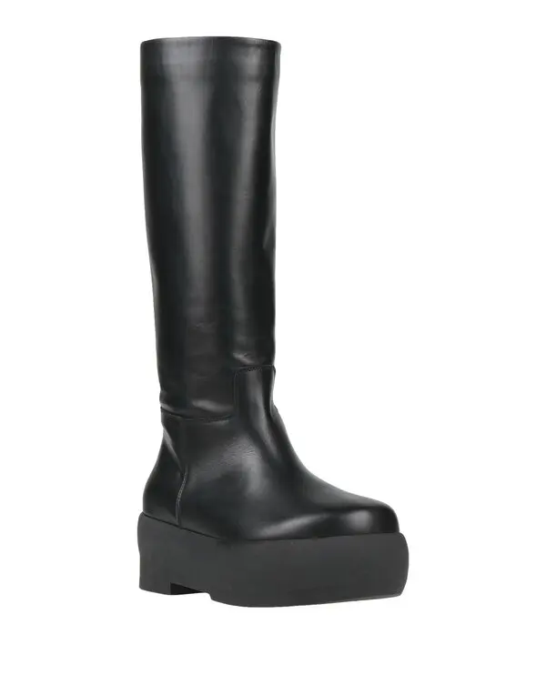 GIA BORGHINI Leather Flatform Boots - Black