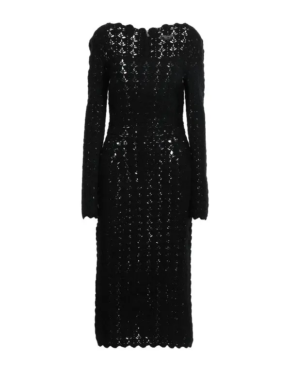 Dolce & Gabbana Midi Dress In Virgin Wool And Cashmere