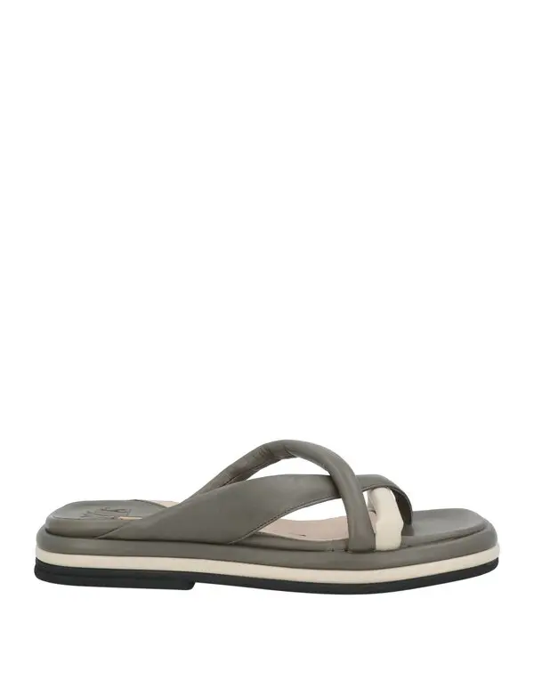IXOS Leather Thong Sandals - Military Green