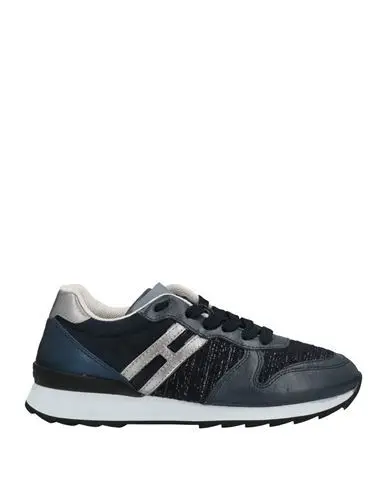 Hogan Sneakers In Leather And Textile - Blue