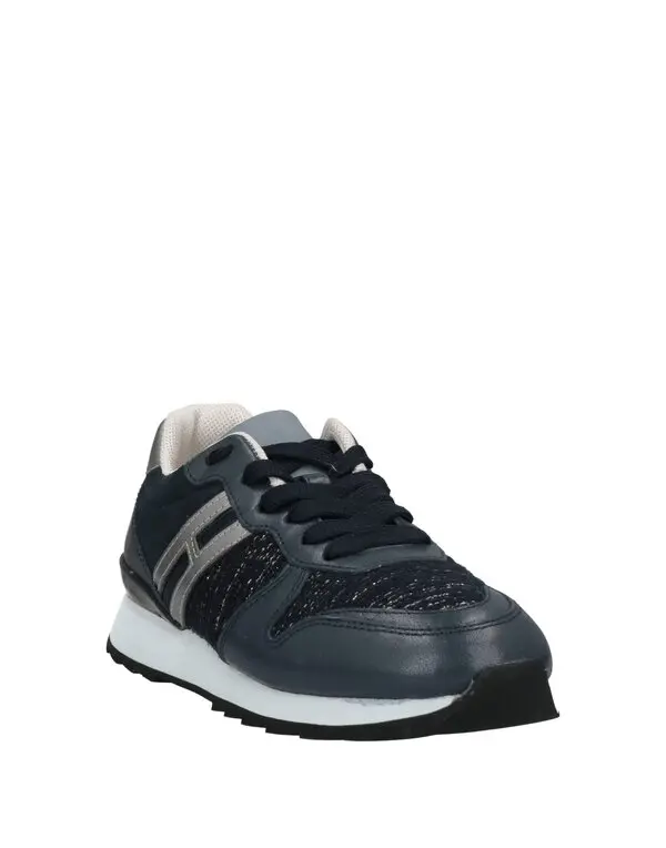 Hogan Sneakers In Leather And Textile - Blue