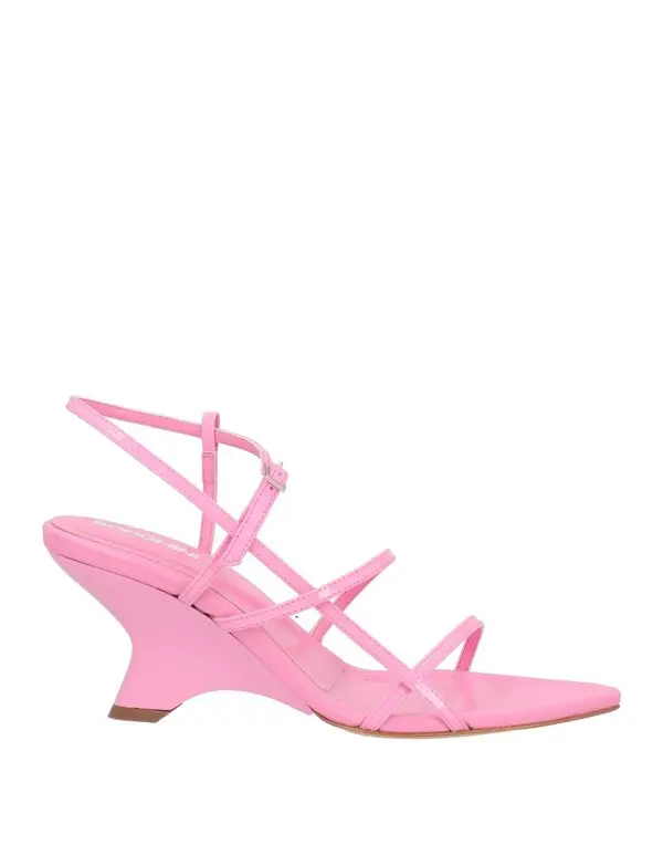 GIA BORGHINI Patent Leather Strappy Geometric Heel Sandals