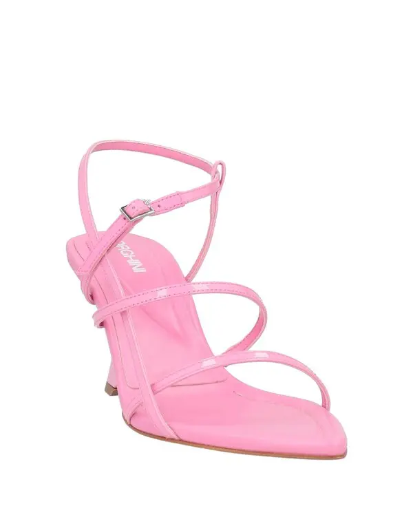 GIA BORGHINI Patent Leather Strappy Geometric Heel Sandals