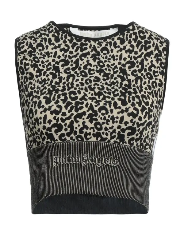 Palm Angels Leopard-print Sleeveless Sweater
