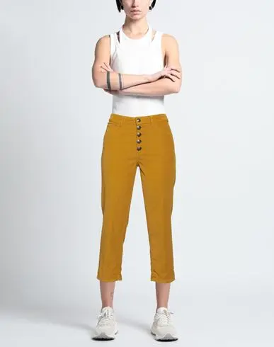 DONDUP Cropped Tapered Corduroy Pants - Yellow