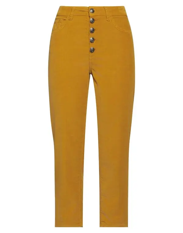DONDUP Cropped Tapered Corduroy Pants - Yellow