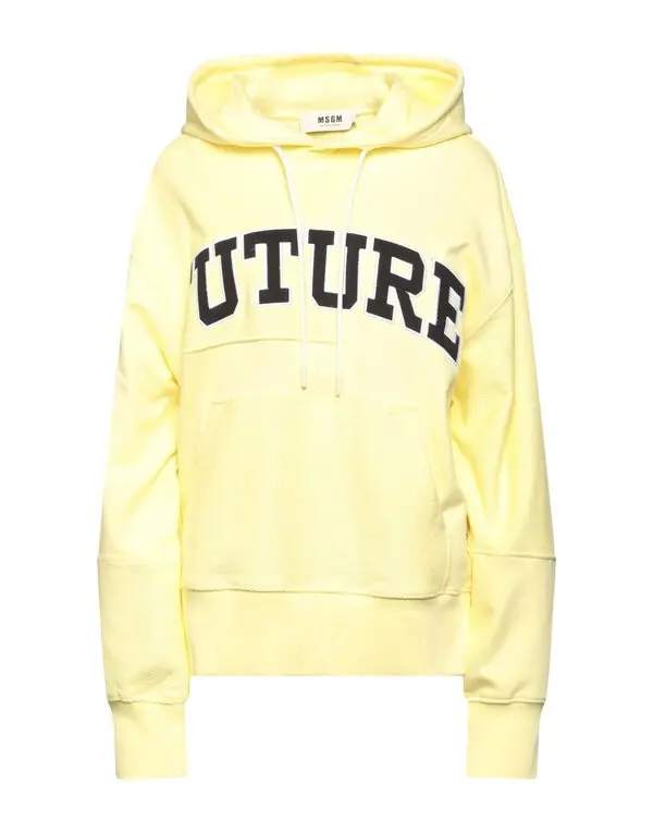 MSGM Organic Cotton Embroidered Sweatshirt - Yellow