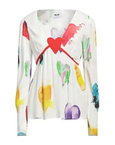 MSGM Embellished Crepe Top - White