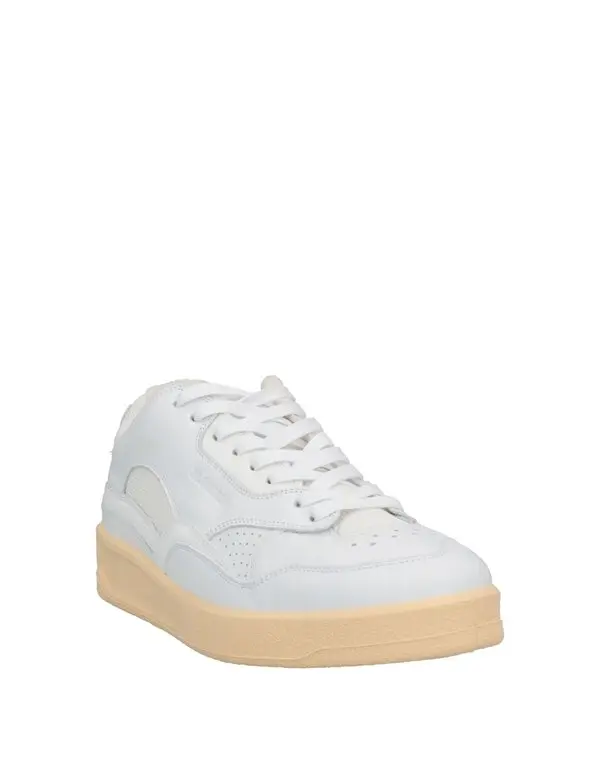 JIL SANDER Soft Leather And Textile Sneakers - White