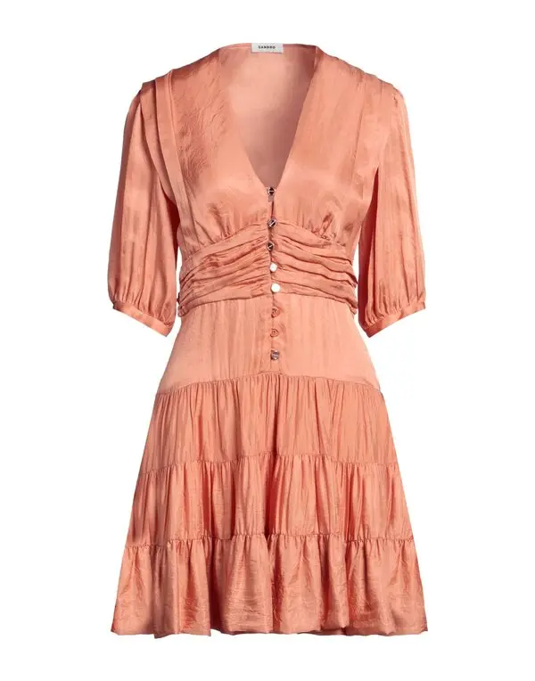 Sandro Acetate Mini Dress - Orange