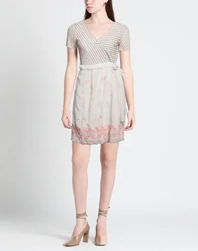 daniela mini dress beige Daniela Floral Beaded Mini Tube Dress main image 0