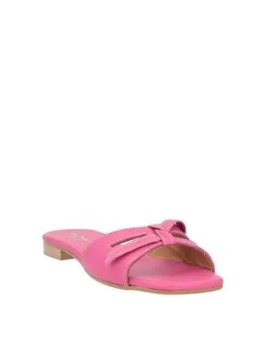 BALDININI Leather Slide Sandals With Bow Detailing - Pink