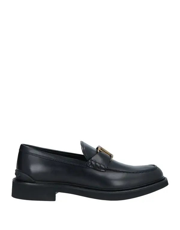 TOD'S Leather Loafers With Gold Tone Buckle
