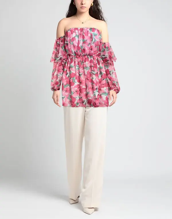 JIJIL Off-the-shoulder Floral Print Chiffon Top