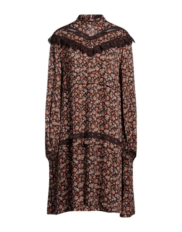 High Mini Dress - Brown