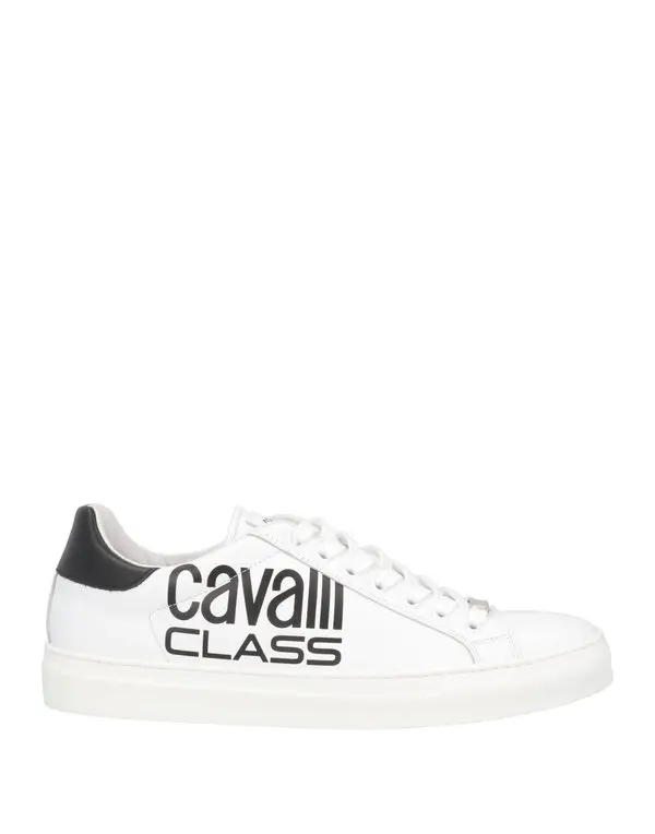 Roberto Cavalli Calfskin Low-top Sneakers - White