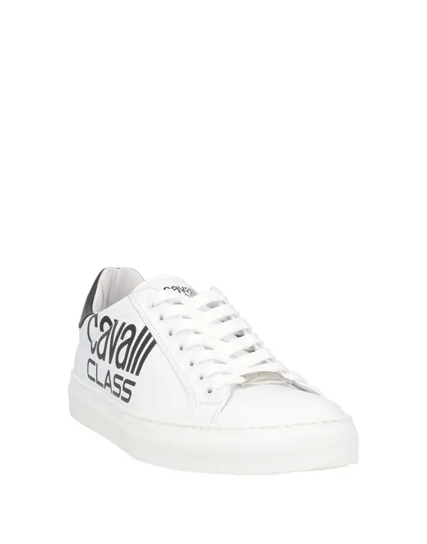 Roberto Cavalli Calfskin Low-top Sneakers - White