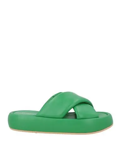 BALDININI Leather Flatform Sandals - Green