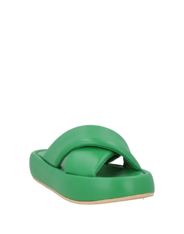 BALDININI Leather Flatform Sandals - Green