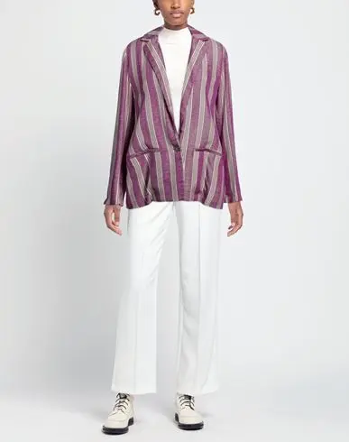 MANILA GRACE Striped Blazer - Purple